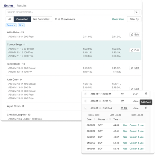 Swim Team Management Software - Commit Swimming